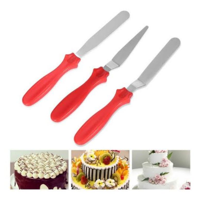 Jual Spatula buttercream 3in1/ Spatula poles penghalus buttercream ...