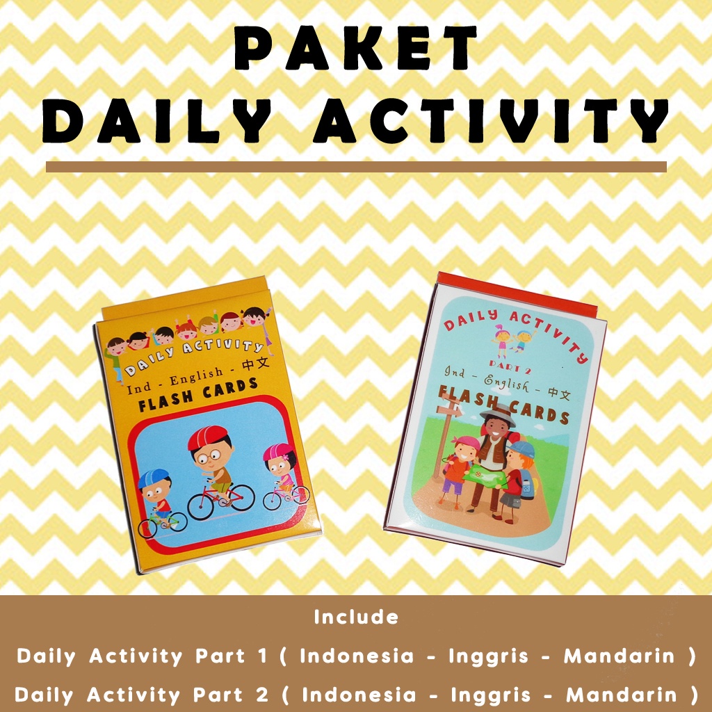Jual FLASH CARD DAILY ACTIVITY / KARTU BELAJAR ANAK KEGIATAN SEHARI ...