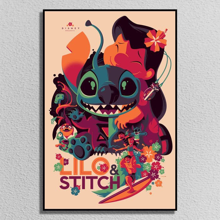 Jual Poster Photo Canvas Lilo & Stitch - 20x30cm | Shopee Indonesia