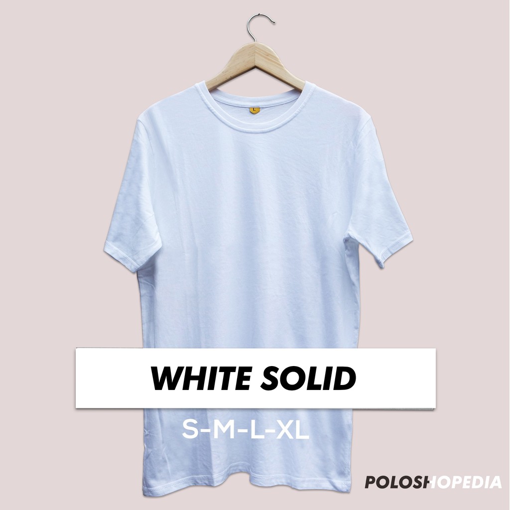 Jual KAOS POLOS PREMIUM TERMURAH WARNA PUTIH SOLID WHITE SOLID PRIA ...