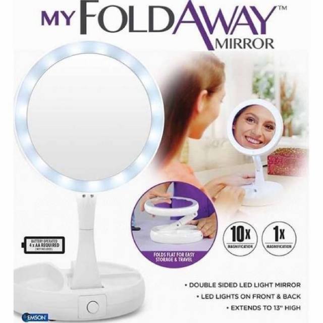 Jual ORI My FOLDAWAY Mirror Kaca Cermin Rias MakeUp Ada LED bisa lipat ...