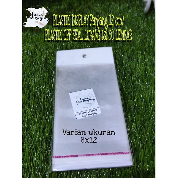 Jual PLASTIK DISPLAY Panjang 12 cm / PLASTIK OPP SEAL LUBANG Isi 50 ...