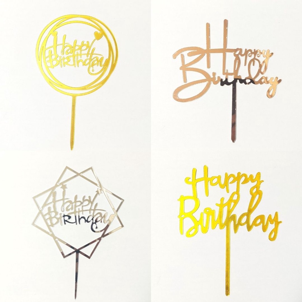 Jual Topper Cake/Kue Akrilik Happy Birthday Congrats Love Christmas New ...