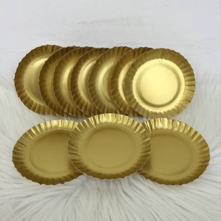 Jual Piring Kertas Kue Gold/Silver/Piring Ulang Tahun/Paper Plate / piring tart ulang tahun (isi ...