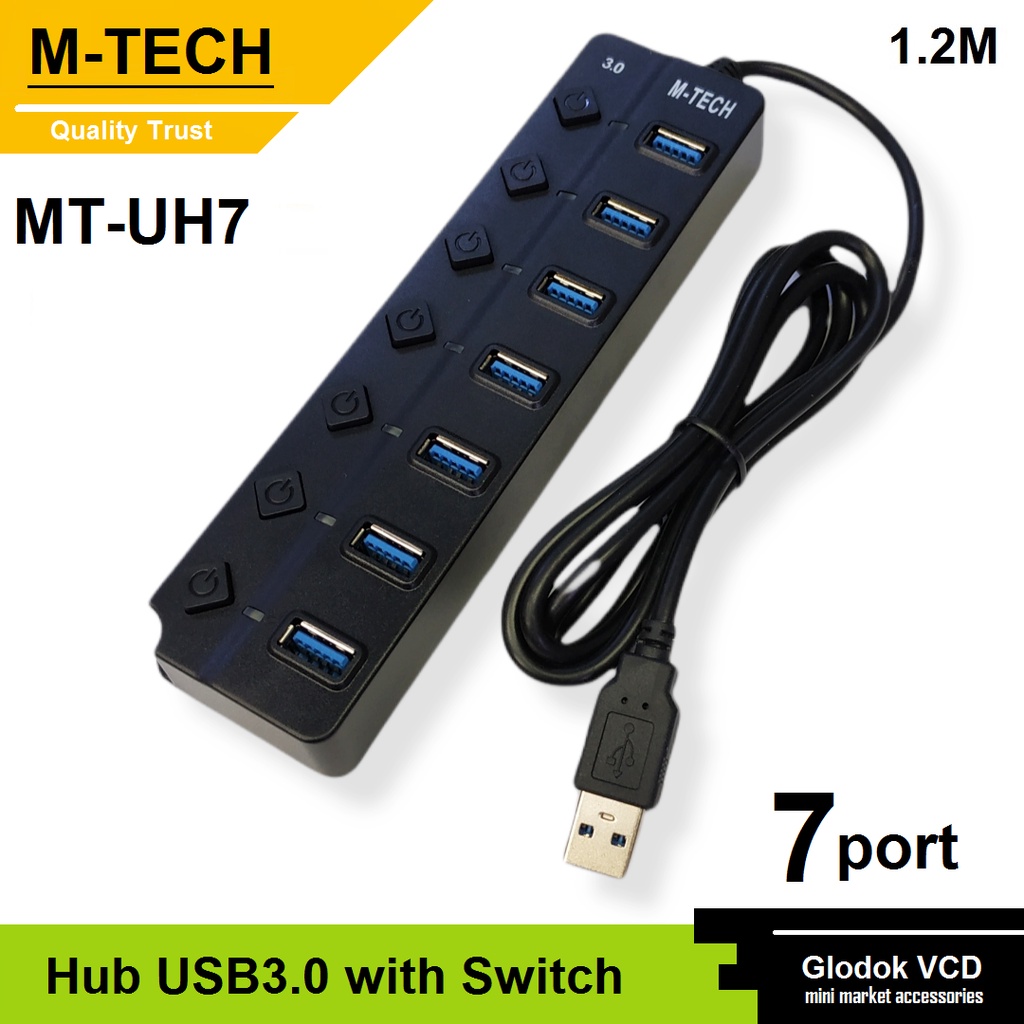 Jual M-Tech Hub USB 3.0 7 Port Switch MT-UH7 | Shopee Indonesia