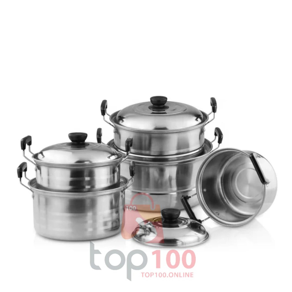 Jual Top100 - Panci Sop Set 5in1 Stainless Steel Panci Soup Panci Mie ...