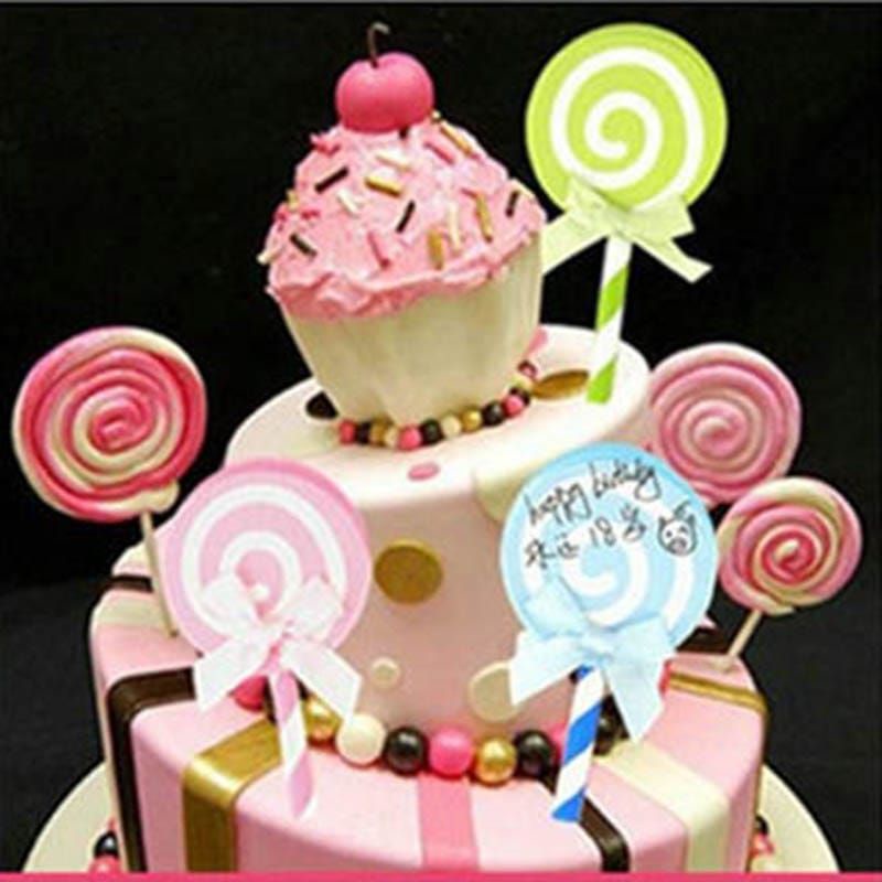 Jual DAPAT 6 HIASAN TOPPER CAKE KUE ULANG TAHUN PESTA ANNIVERSARY TAHUN ...