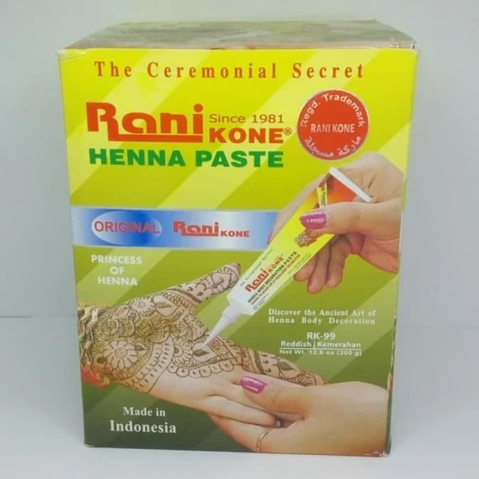 Jual RK 99 Raddish (Kemerahan) Rani Kone Henna Paste ( Untuk Decorasi ...