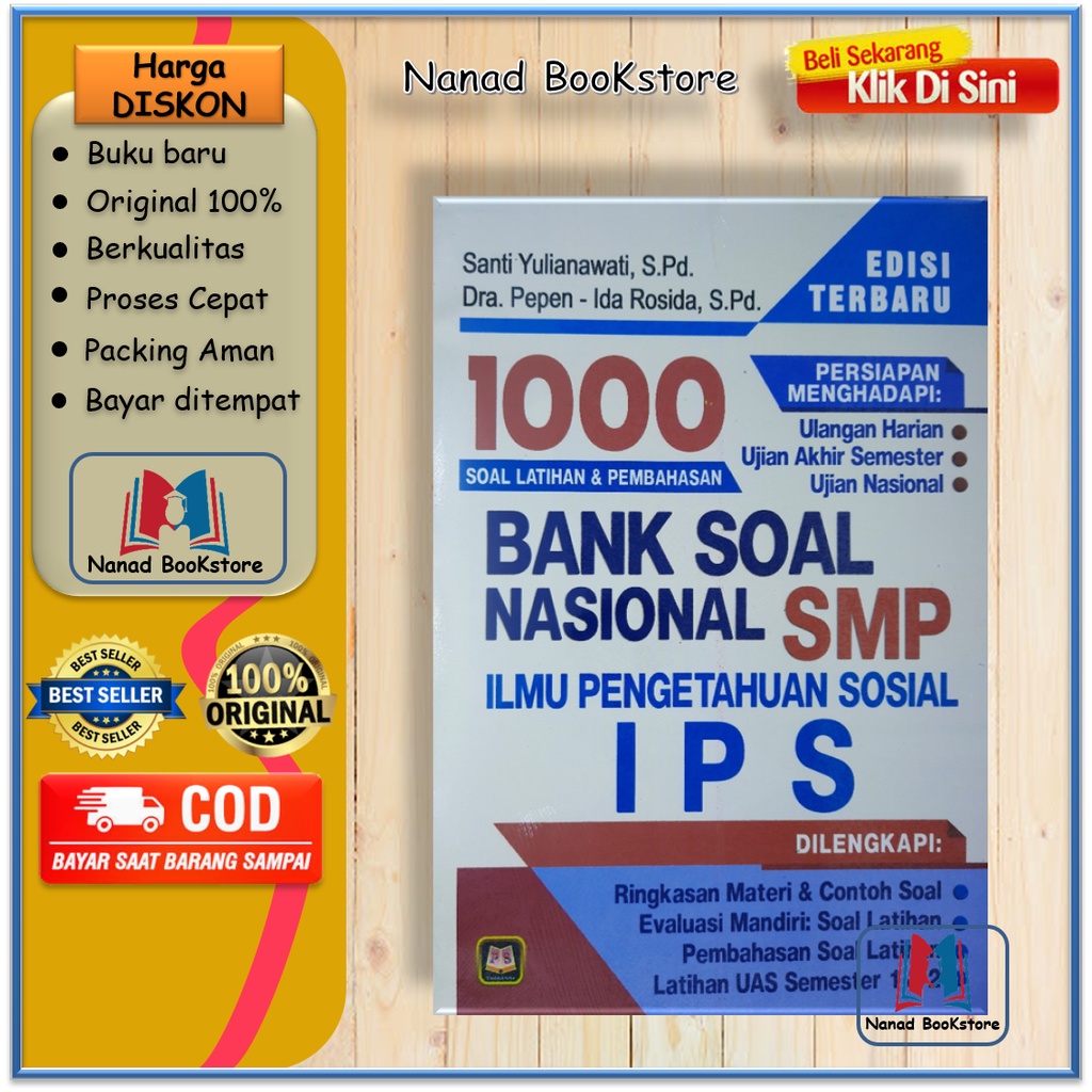 Jual Bank Soal Ujian Nasional SMP IPS Prediksi contoh 1000 soal latihan ...