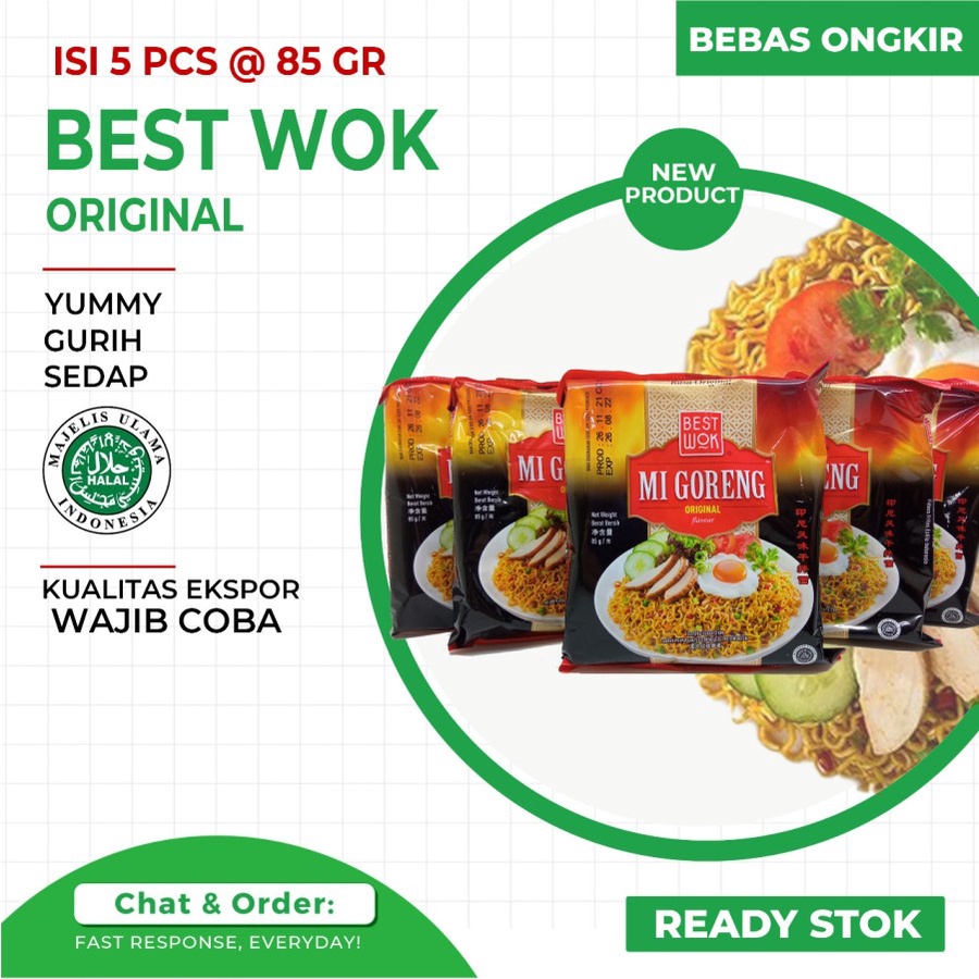 Jual Mie Goreng BEST WOK Isi 5 bungkus (1 pack) - ORIGINAL/SPICY ...