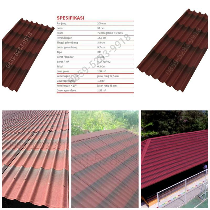 Jual Atap bitumen monolayer Onduline Tile | Shopee Indonesia