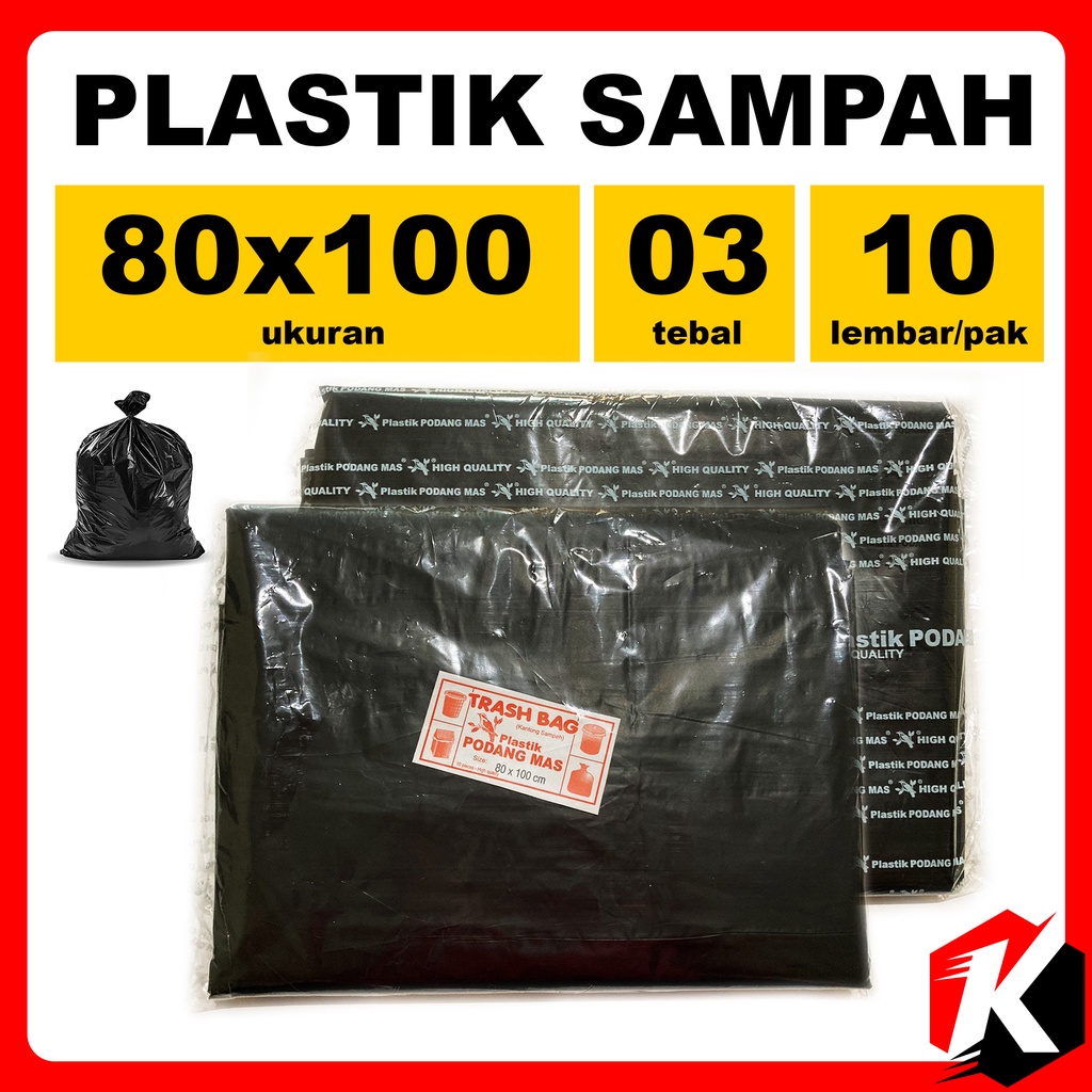 Jual Plastik sampah hitam trash bag HD 80 x 100 isi 10 lembar | Shopee ...