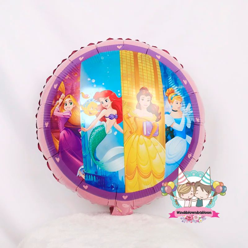 Jual WINDBLOWN BALON FOIL BULAT PRINCESS DISNEY RAPUNZEL ARIEL BELLE ...