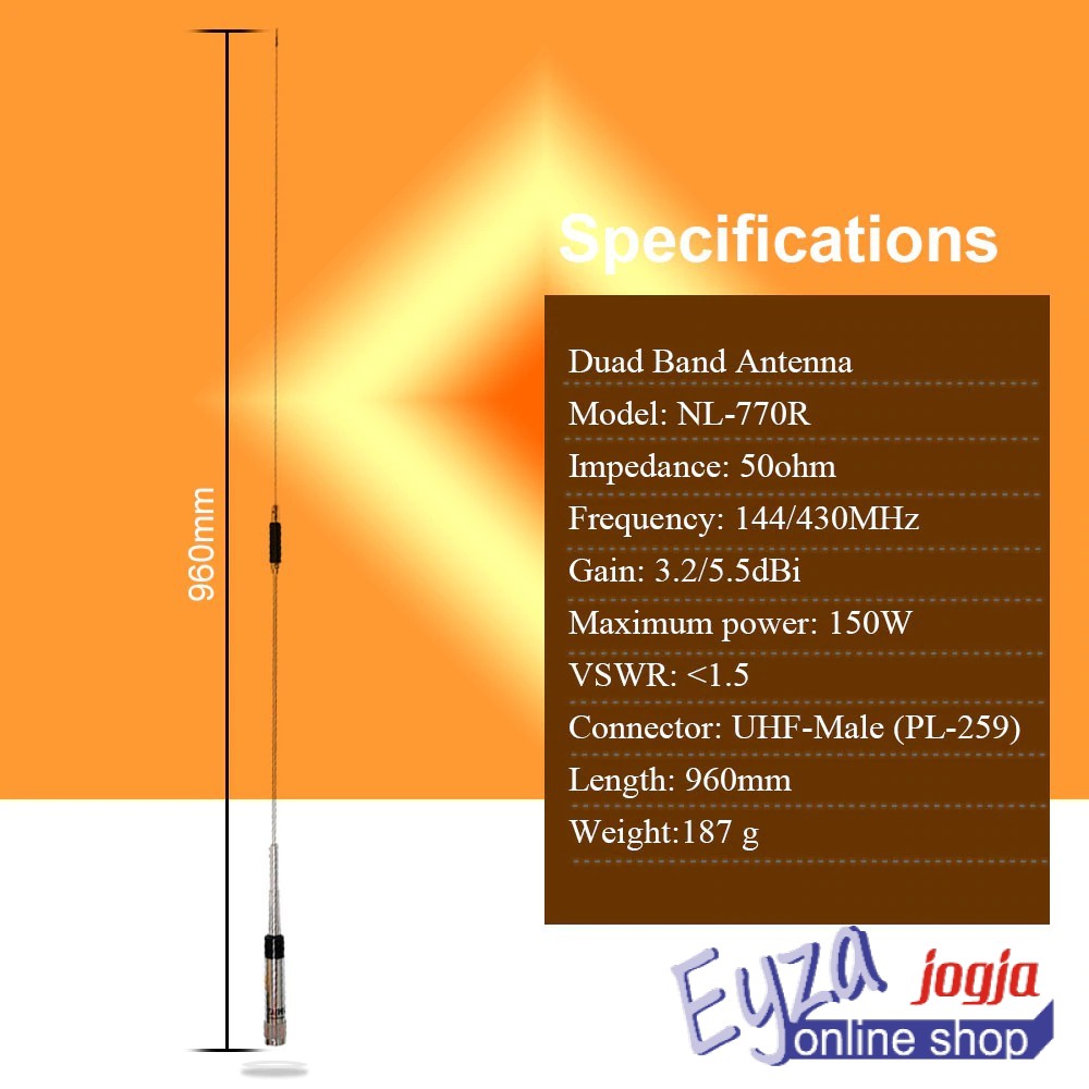 Jual Antena RIG HT Repeater Original NAGOYA NL-770R Dual-Band UHF/VHF ...