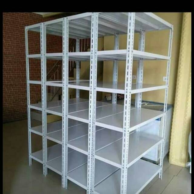 Jual Rak gudang besi 6 susun P 100 L 30cm T 2meter + kaki karet ...