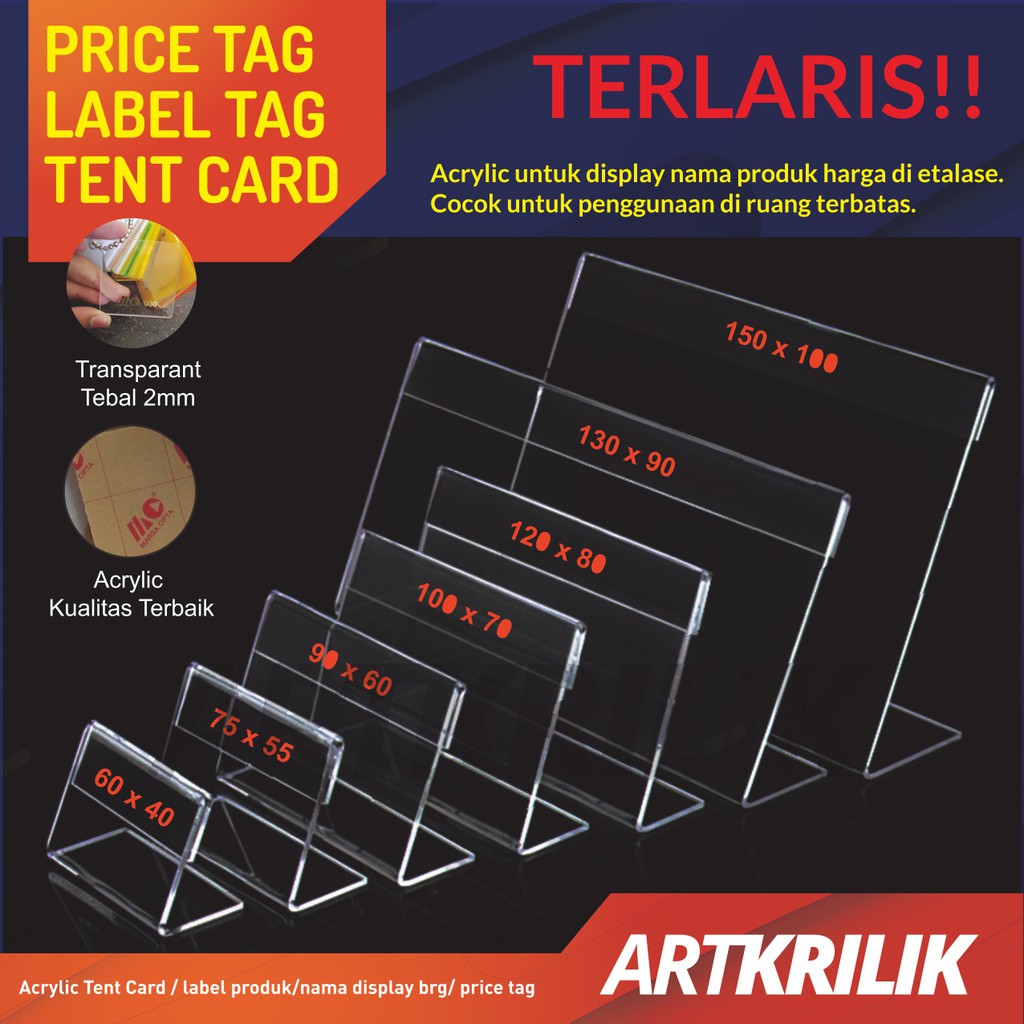 Jual PAPAN NAMA MEJA NAME TAG LABEL TAG PRICE TAG TENT CARD UK 15 X 10 ...