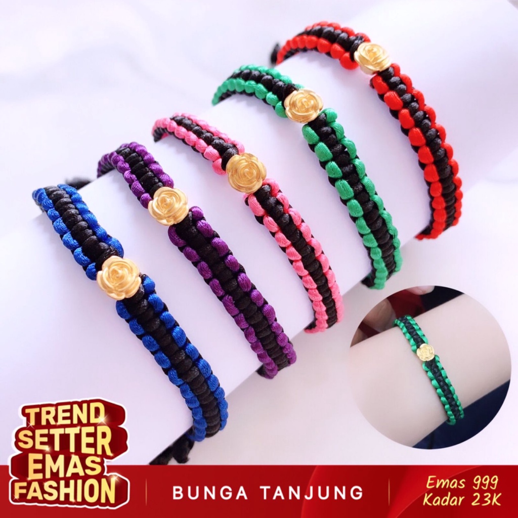 Jual GELANG TALI BUNGA - EMAS 24K - BUNGA TANJUNG GOLD | Shopee Indonesia