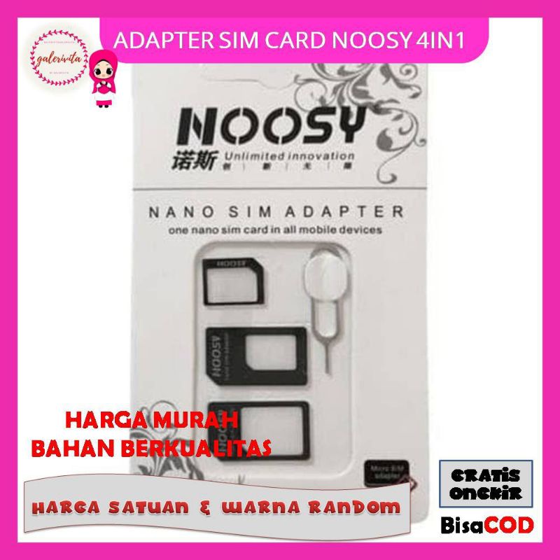 Jual Sim Card Adapter Nano Micro/Adapter Sim Card Noosy 4in1 Nano Micro ...
