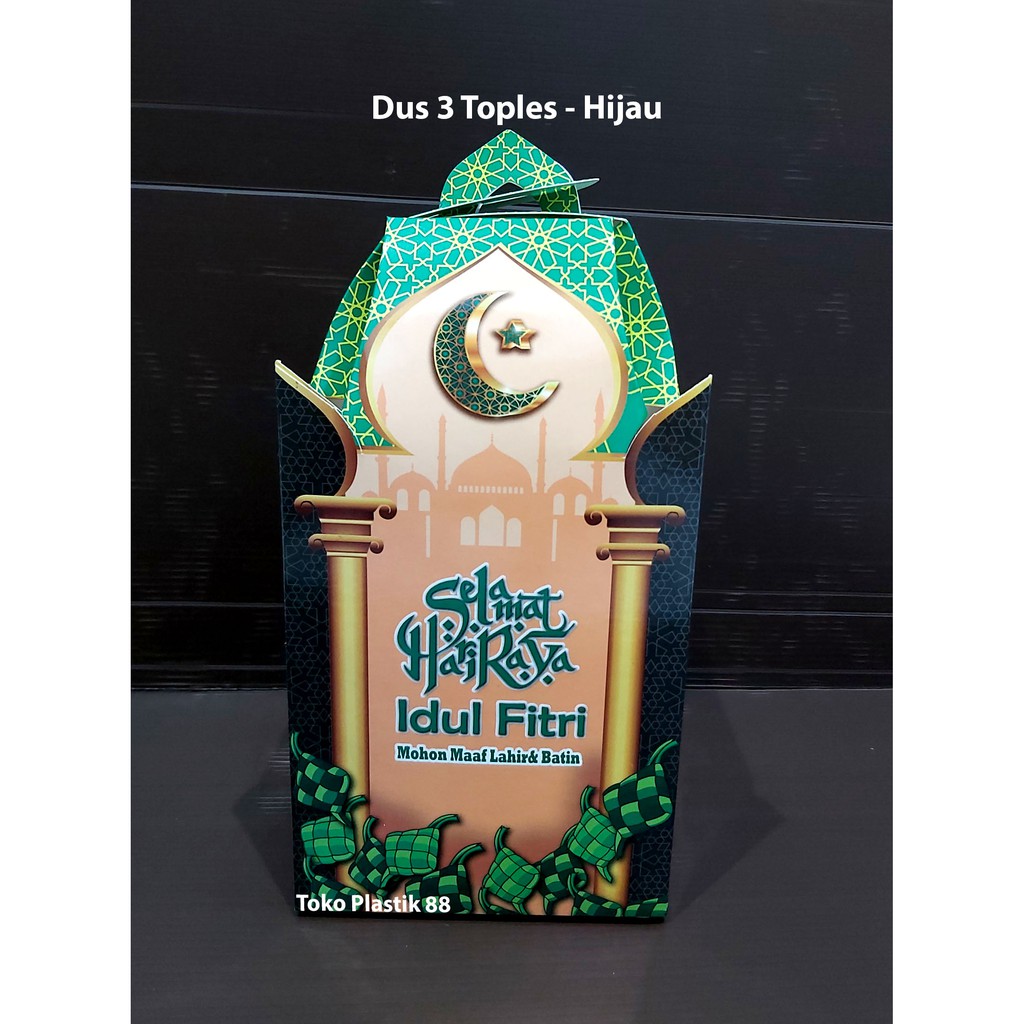 Jual Dus Lebaran Idul Fitri 3-Toples Bulat LEB004 (minimal 5 pcs ...