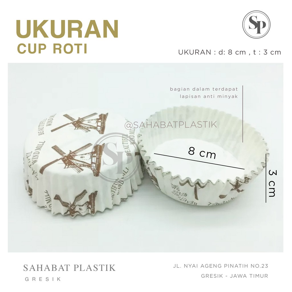 Jual (20 pcs) CUP ROTI 8 cm / CUP KINCIR LAMINASI / CUP GARLIC BREAD ...