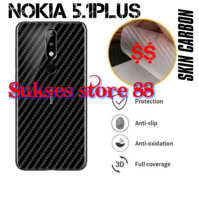 Jual Skin Carbon NOKIA 5.1 PLUS Garskin Carbon Back Sticker Carbon ...