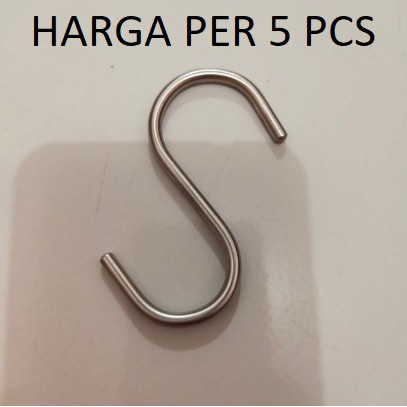 Jual S Hook Cantolan Kaitan Besi Stainless Steel Lemari Baju Dapur Meja ...