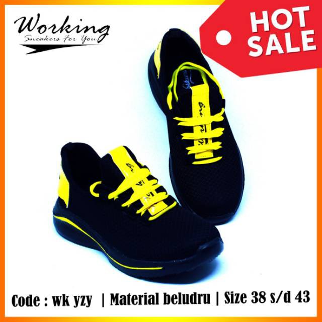 Jual NEW PRODUK Sepatu Working Yezzy Hitam Kuning/sepatu pria/sepatu ...