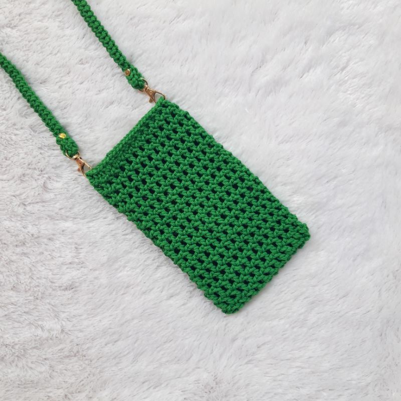 Jual PHONE HOLDER CROCHET ((NEW COLOR))- tas hp rajut selempang / sling ...