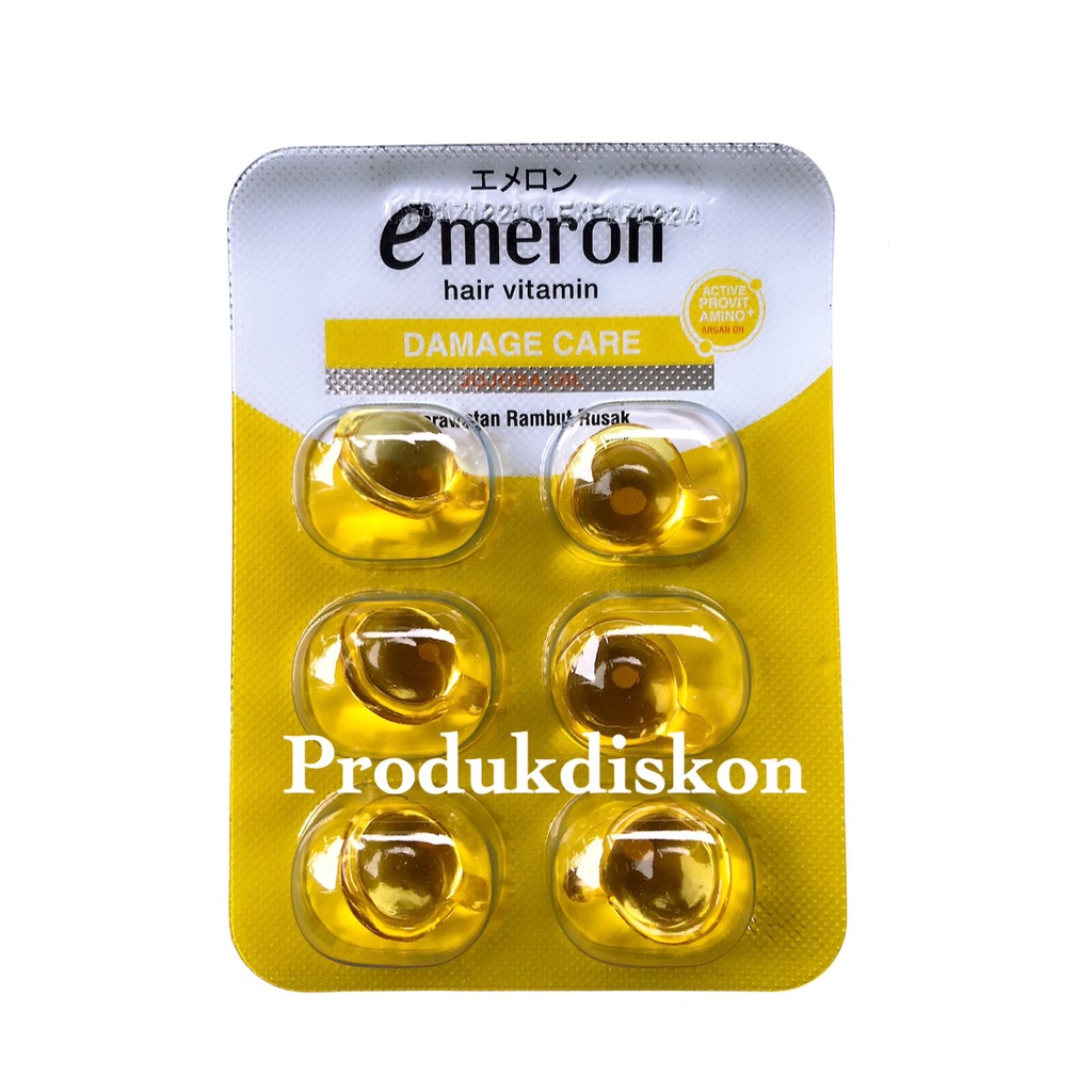 Jual EMERON Hair Vitamin 6 Capsule @ 1 ML - Vitamin Rambut | Shopee ...
