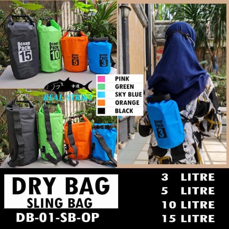 Jual DRY BAG / WATERPROOF BAG / SLINGBAG / 1 TALI MERK OCEAN PACK | Shopee Indonesia