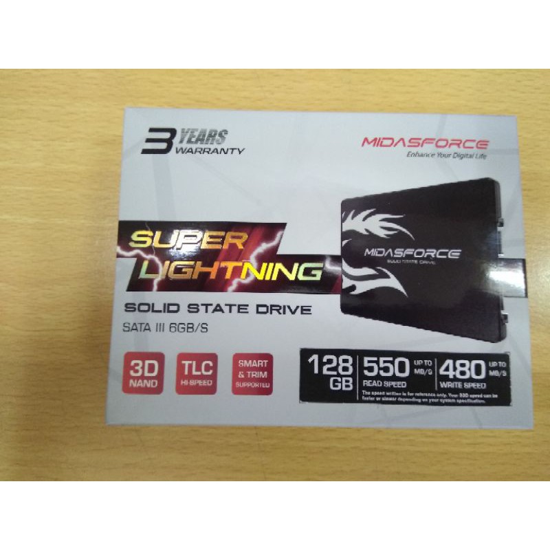 Jual SSD Midasforce 128GB Super Lightning Sata 3 2.5 inch TLC | Shopee ...