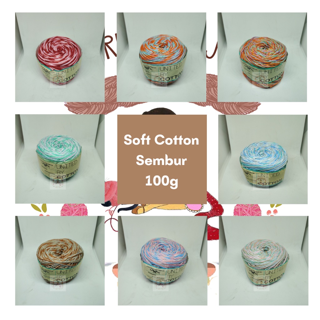 Jual Benang Rajut Soft Cotton Sembur Gradasi 100gr United | Shopee ...