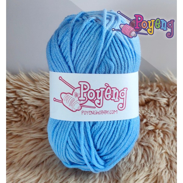 Jual Sweet Milk Cotton Poyeng SM B4 Cornflower Blue | Benang Rajut ...