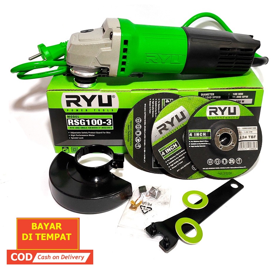 Jual RYU Angle Grinder Rsg 100-3 Mesin Gerinda Tangan Ryu Angle Grinder Ryu RSG 100-3 / Gurinda ...