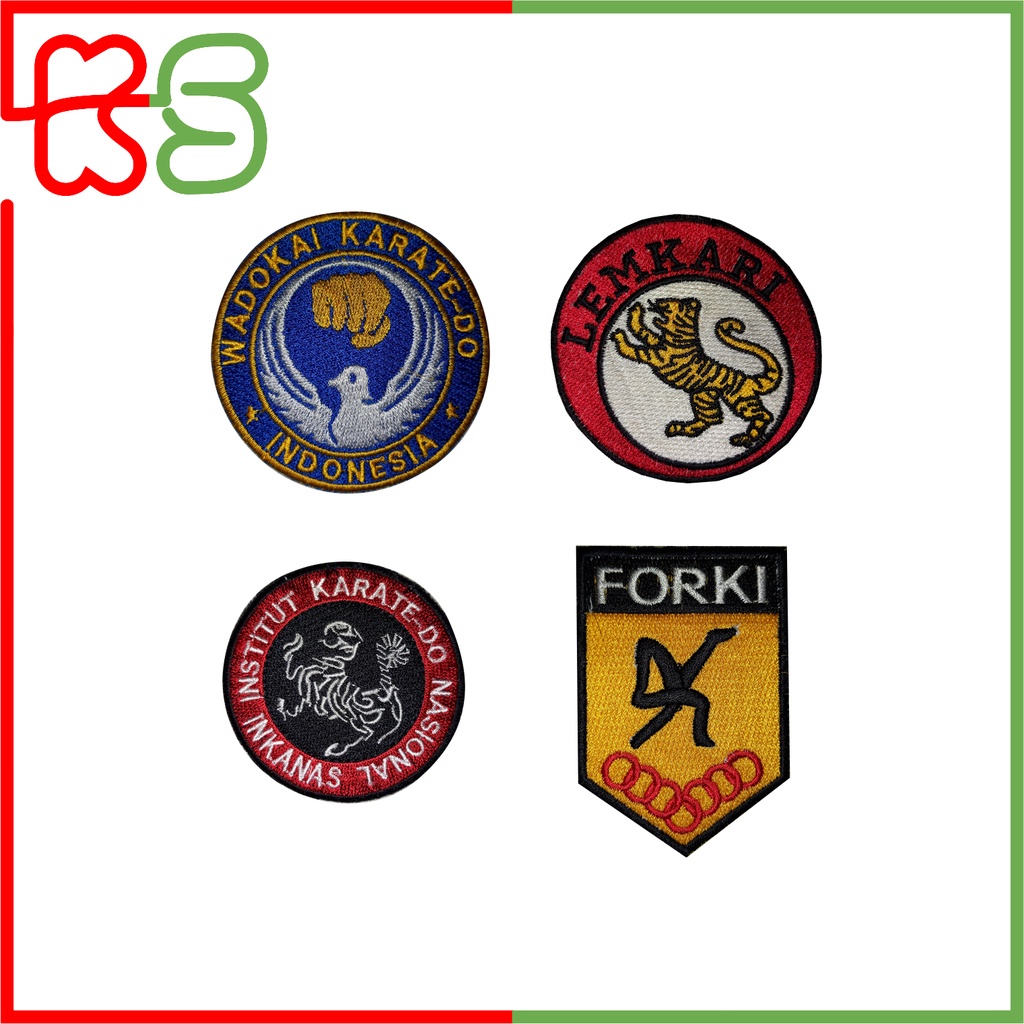 Jual Logo Bordir jahit lambang Bela Diri LEMKARI/WADOKAI/INKANAS/FORKI ...