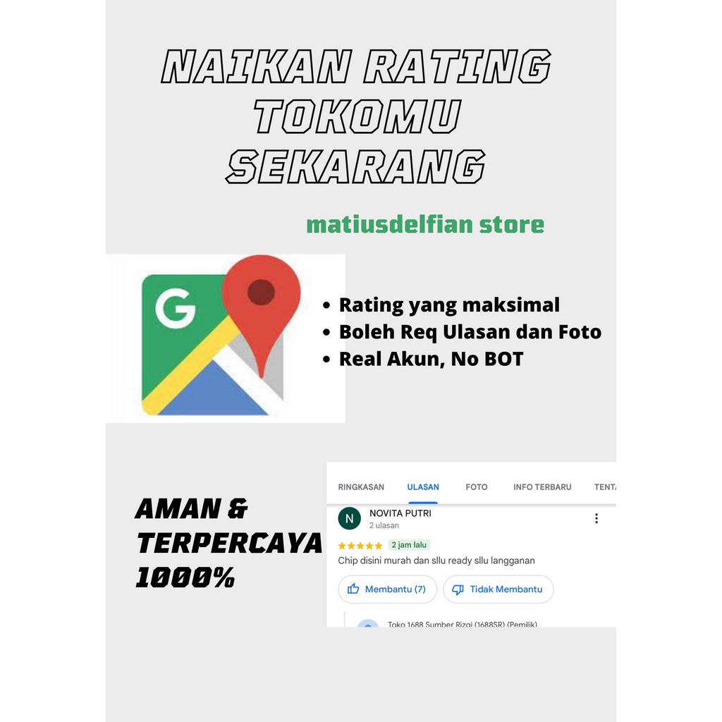 Jual Jasa Review Google Maps (Ulasan) / Rating Bintang 5 Gmaps Aman & Terpercaya | Shopee Indonesia