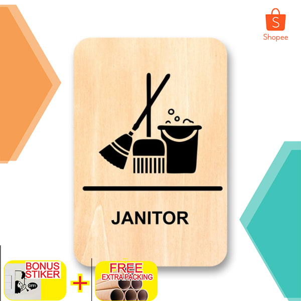 Jual hiasan dinding - penanda pintu janitor Keren | Shopee Indonesia