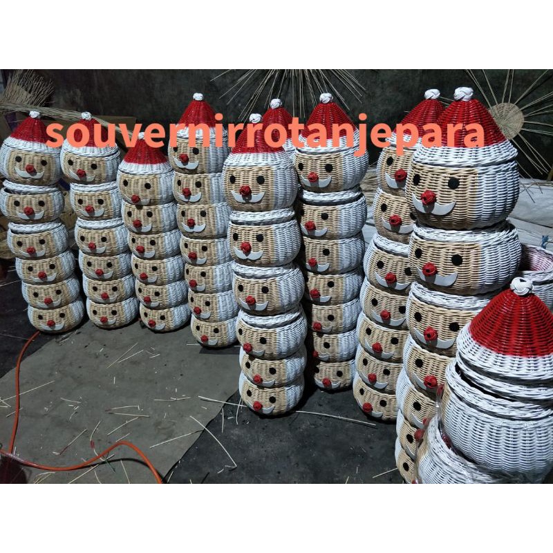 Jual kepala Santa /kepala Santa topi lurus/Santa/Santa Claus/rotan ...