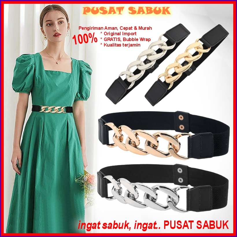 Jual Belt Gesper Obi Karet Lebar Sabuk Wanita Ikat Pinggang Elastis Korset Fashion Cewek Korea ...
