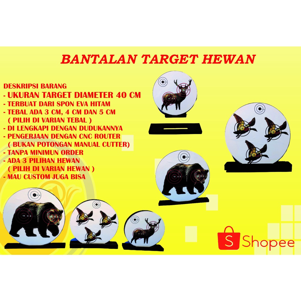 Jual BANTALAN TARGET PANAHAN HEWAN 40 / TARGET PANAH HEWAN 40 / TARGET ...
