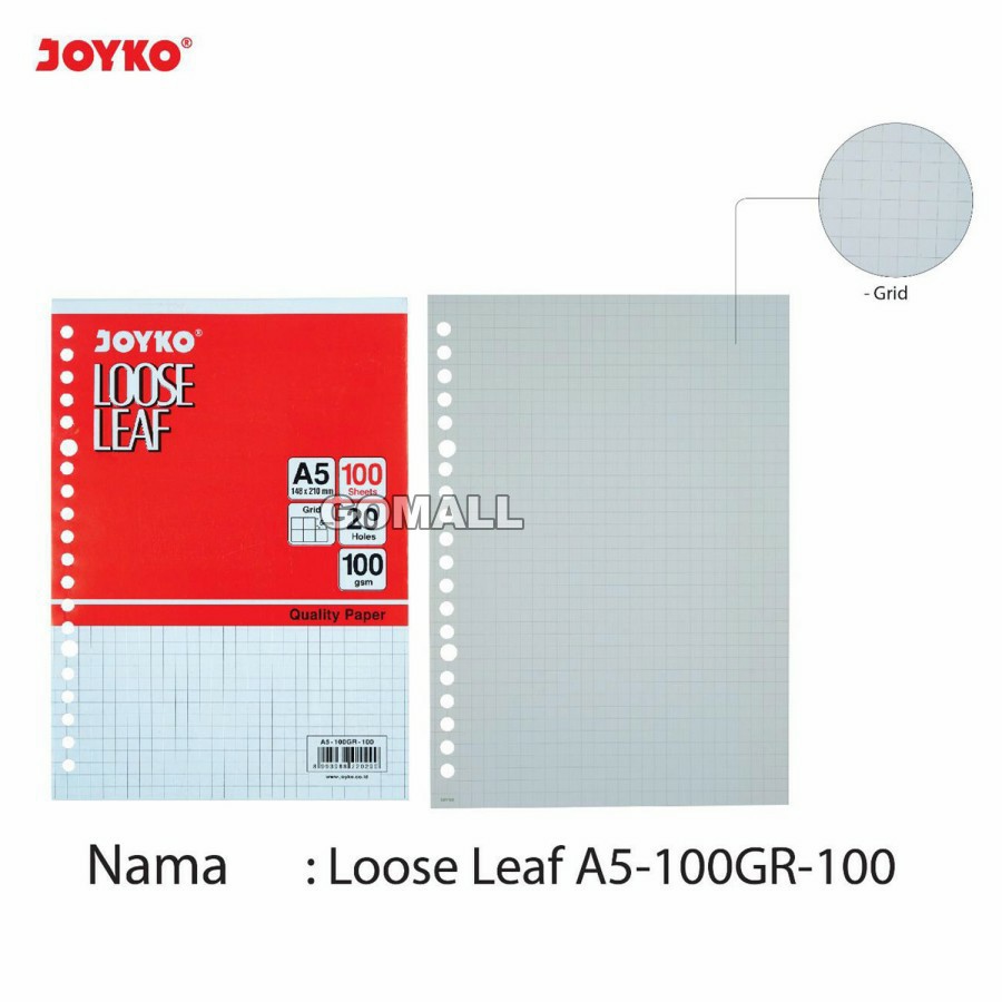 Jual Loose Leaf Isi Kertas File Binder Joyko A5-100GR Grid - 100 Lembar | Shopee Indonesia