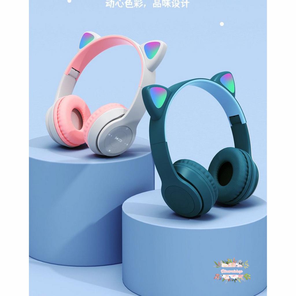 Jual CAT EARS HEADSET headphone Hf bando telinga kucing P47m LED BANDO ...
