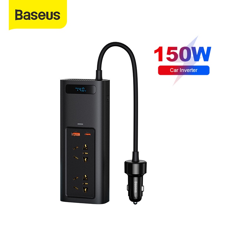 Jual Baseus Car Charger Inverter DC to AC Type-C USB Fast Charging 150W ...