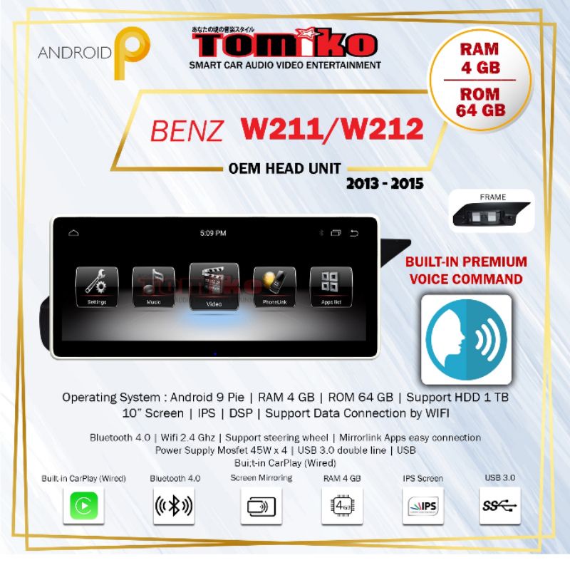 Jual Headunit Android Double Din Mercedes Benz W211 2013-2015 TOMIKO ...