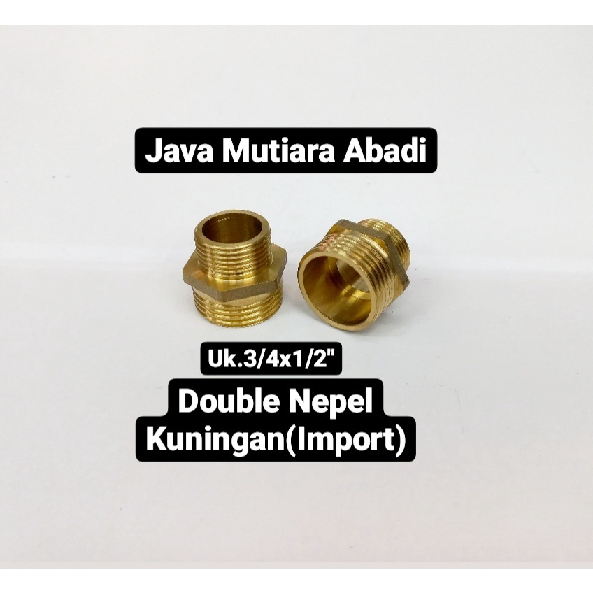 Jual Double nepel/Double drat/drat luar uk.3/4x1/2'' inch kuningan(Import) | Shopee Indonesia