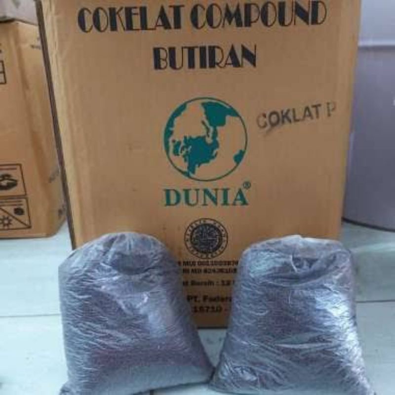 Jual Dunia Mesis Coklat Repack / Coklat Butir Dunia 1kg 500gr | Shopee ...