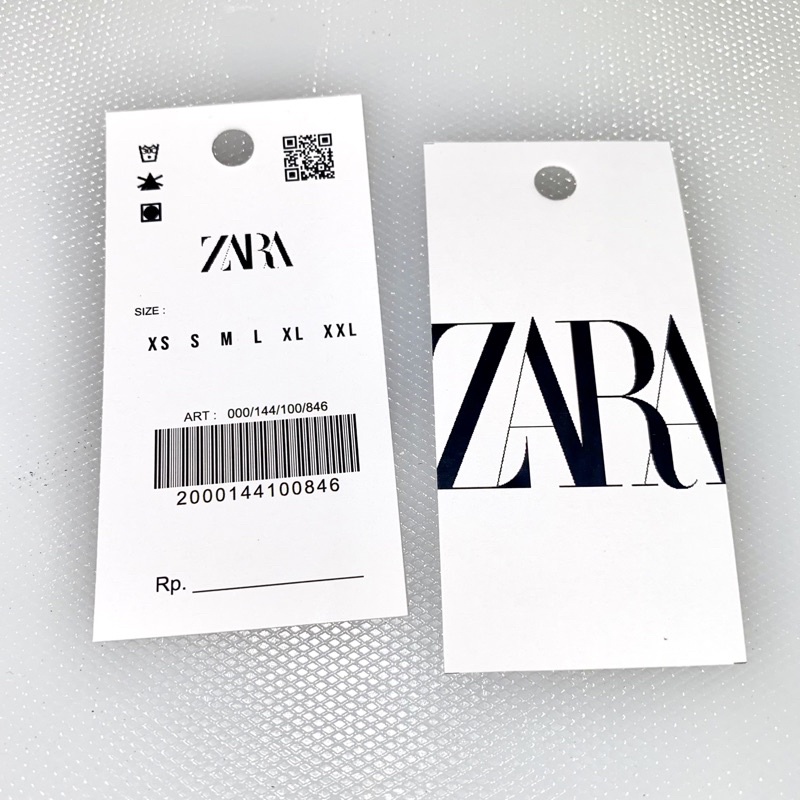 Jual HANGTAG ZARA // CUSTOM HANGTAG 4x8cm // CETAK HANGTAG ZARA ...