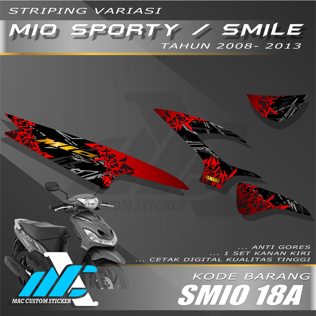 Jual STIKER STRIPING MIO 110 SMILE / SPORTY, STICKER DECAL MIO KARBU ...