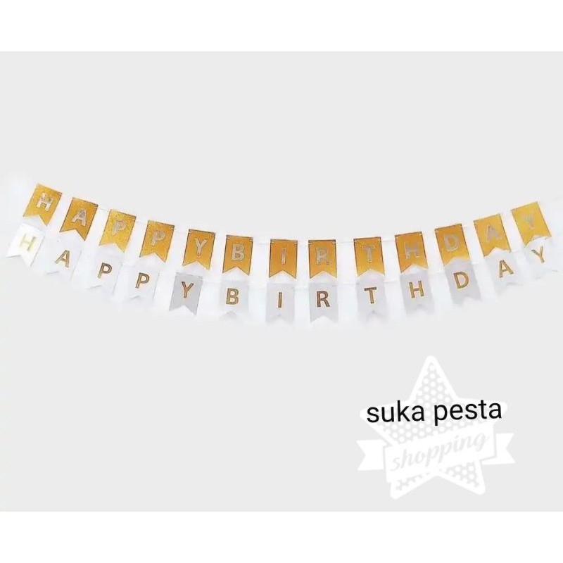 Jual BANNER SEGILIMA HAPPY BIRTDHAY GLITTER / FLAG SEGILIMA HAPPY ...