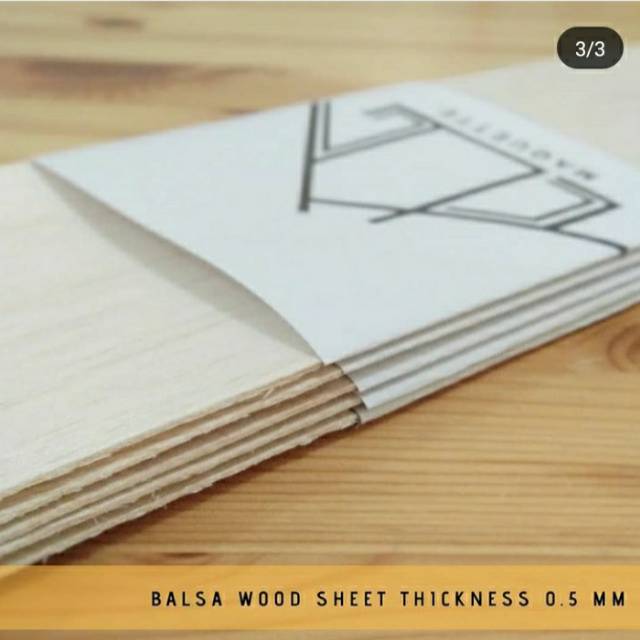 Jual Bahan Maket - Kayu Balsa Lembaran uk. 1 mm x 10 cm x 100 cm ...